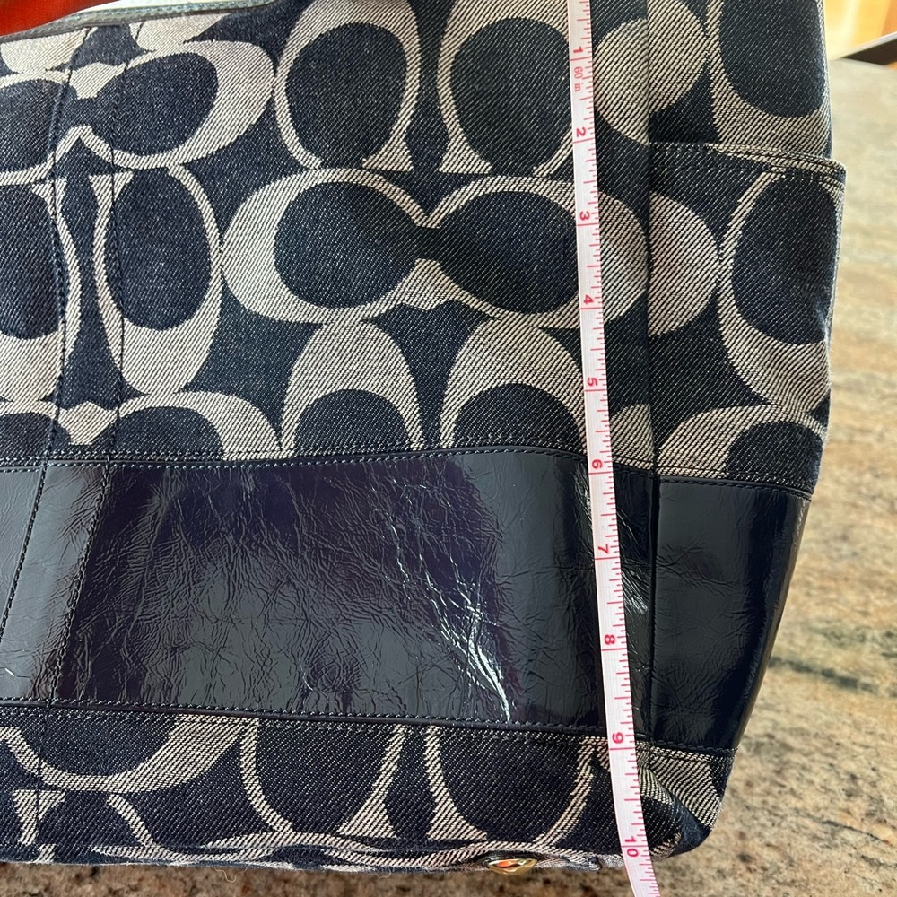 Coach Signature Stamp Denim Large Tote - Gem